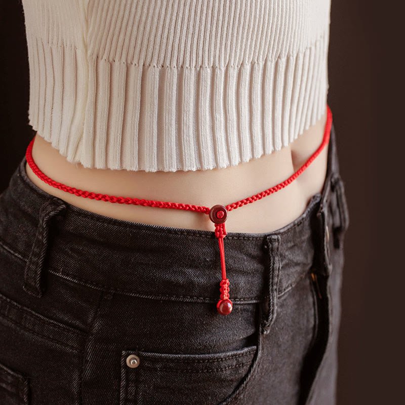 Mythstone Natural Cinnabar Calm Blessing Red String Belly ...