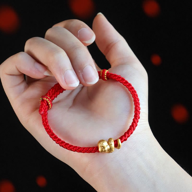 Mythstone Handmade 999 Sterling Silver Year Of Snake Red String Luck ...
