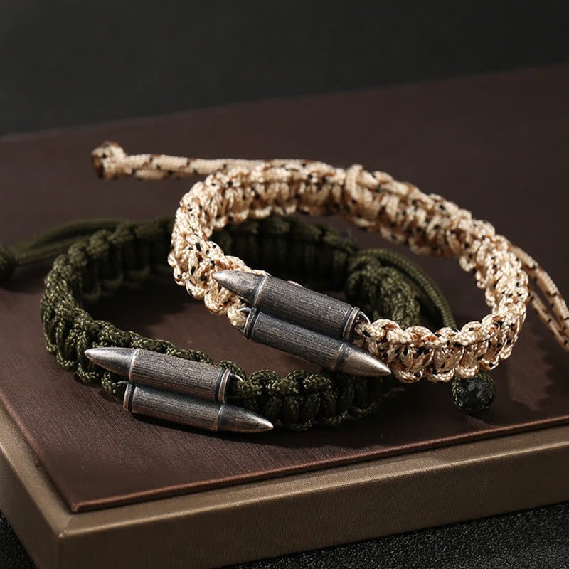 Mythstone 925 Sterling Silver Bullet Design Braided Rope ...