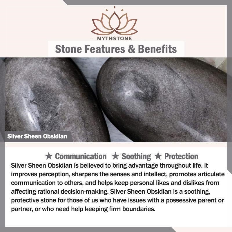 Mythstone Natural Silver Sheen Obsidian Lava Rock Communication ...