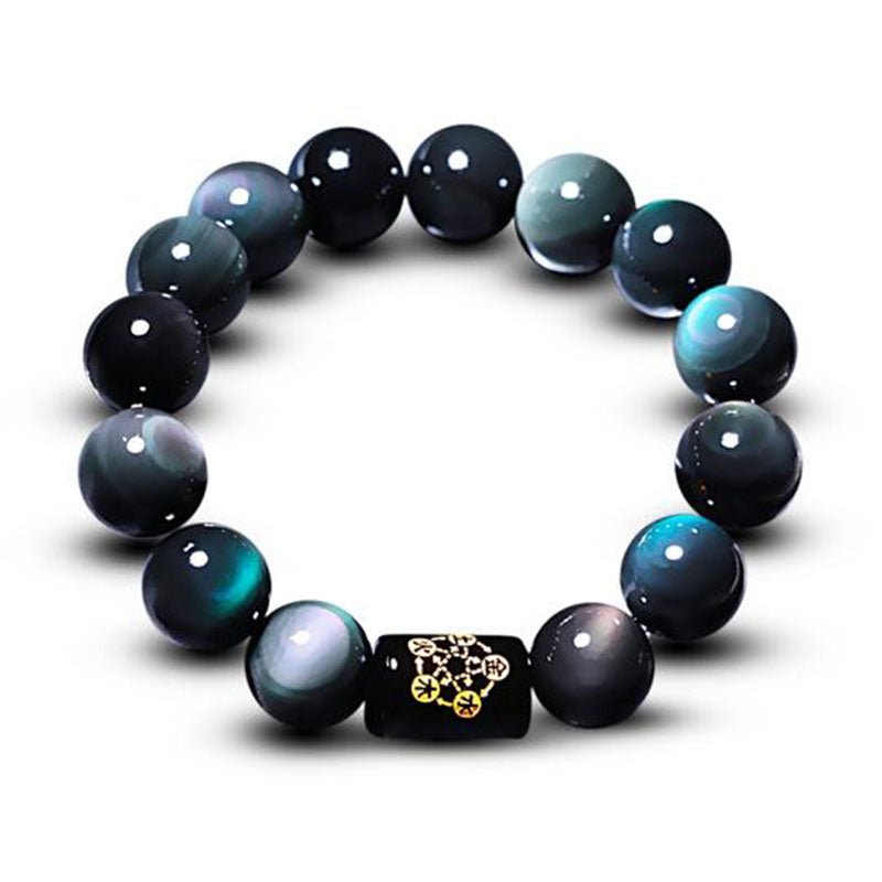 MythStone Natural Rainbow Obsidian Positive Transformation Bracelet ...